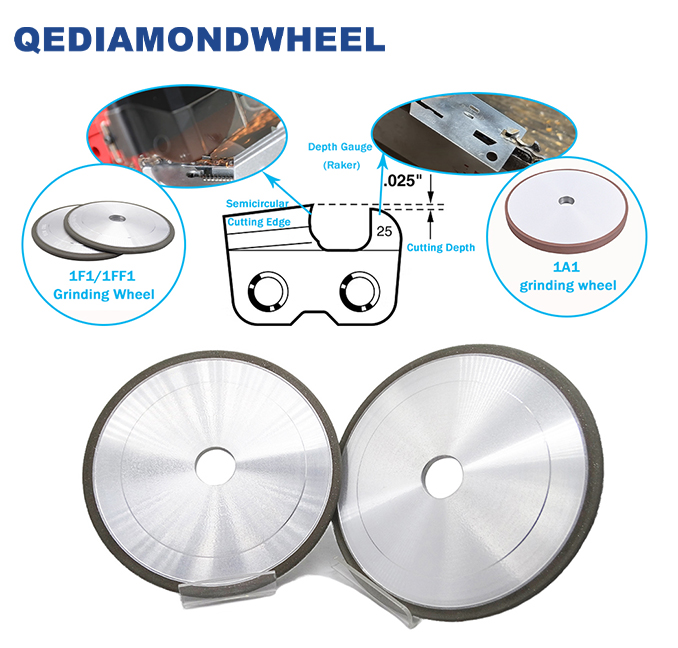 1F1 Resin Cbn Wheels For Sharpening Chainsaw Chains Diamond Grinding ...